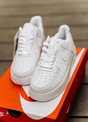 Кроссовки женские nike air force 1 белые/серые (найк аир форс ...